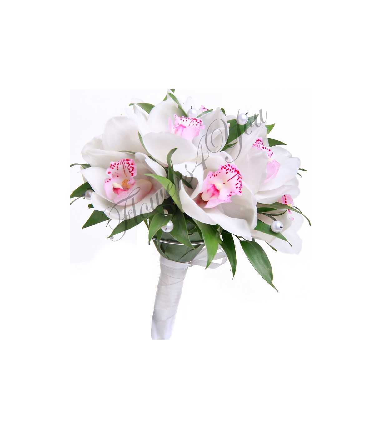 Buchet mireasa orhidee alba